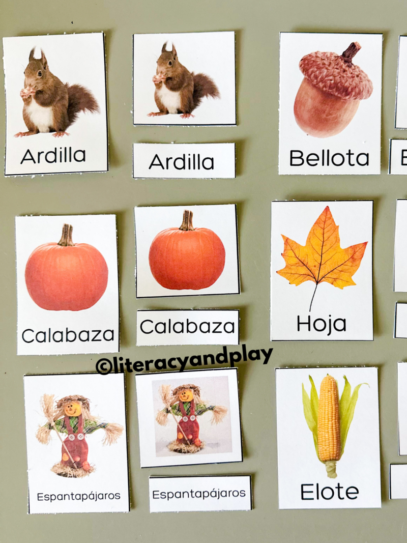 Spanish Fall Preschool Activities - Literacy & Play