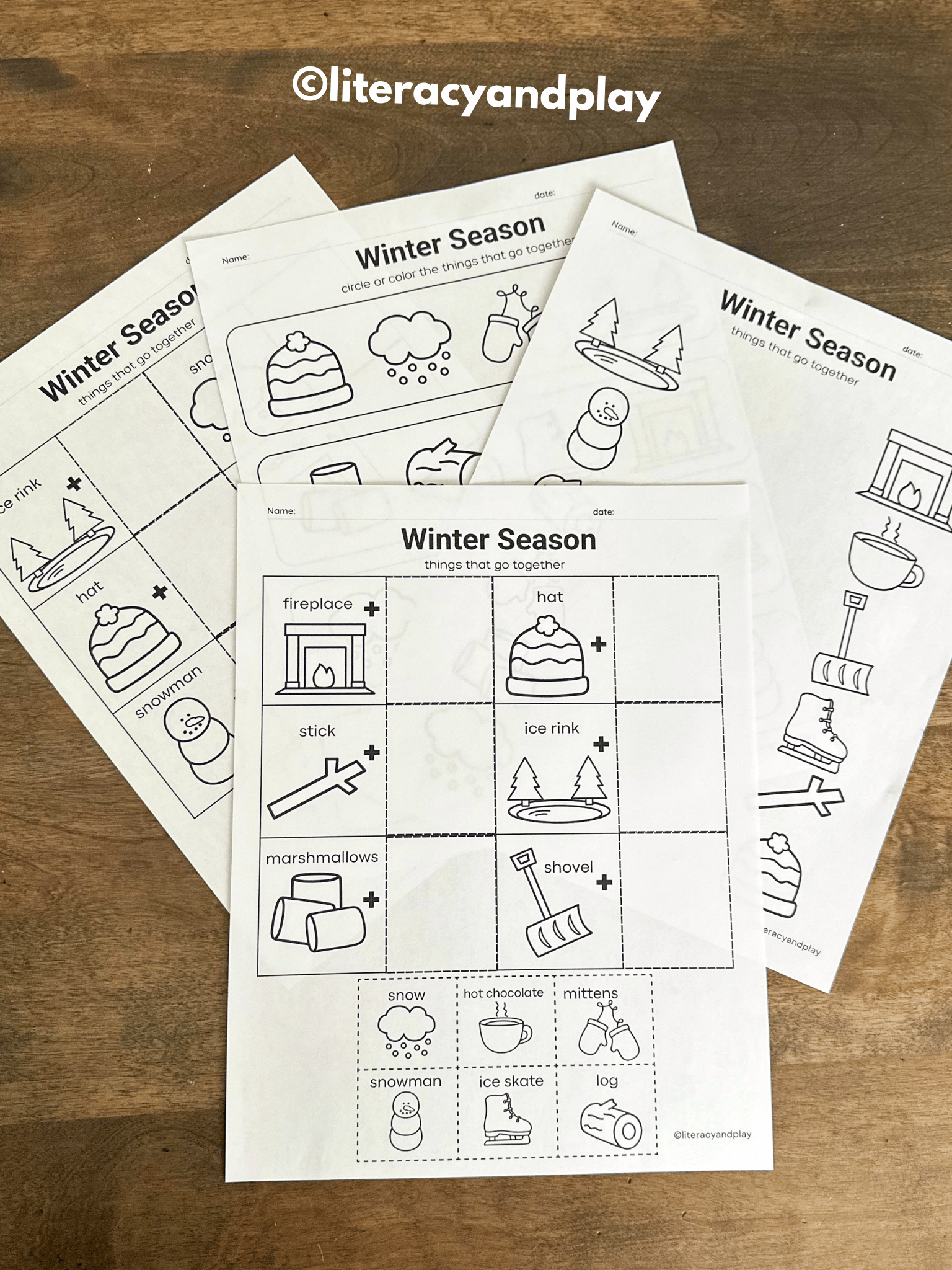 Winter Season Worksheets for Preschool and Kindergarten Kids - Literacy ...